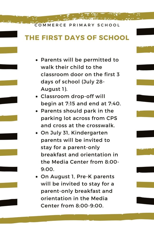 CPS The First Days 23-24 | Commerce Primary School